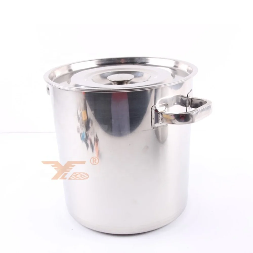 Large 30 Liter Stainless Steel Soup Stock Pots with Clamps