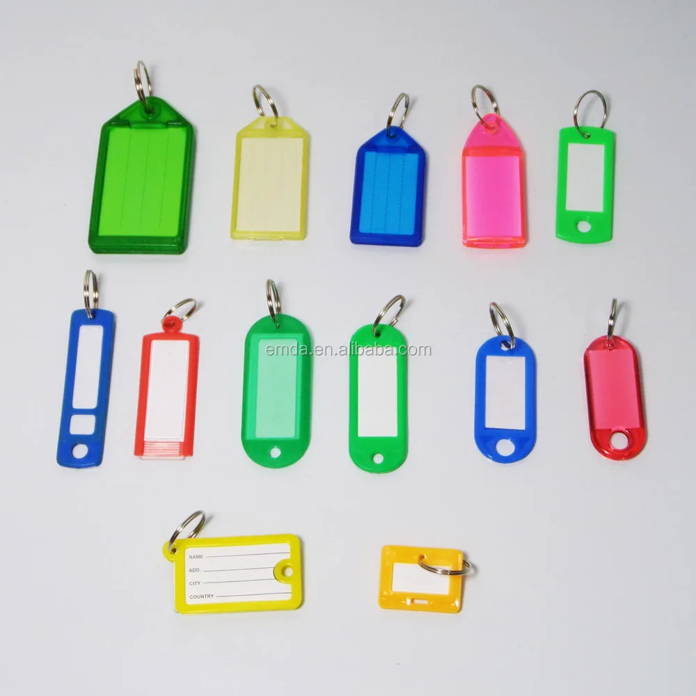 Blank Writable Lear Plastic Blank Key Ring Tags For Office And Hotel ...