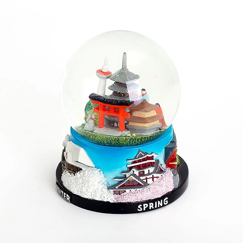 Japan Souvenirs Hand Painting Resin Snow Globe With Four Seasons ...
