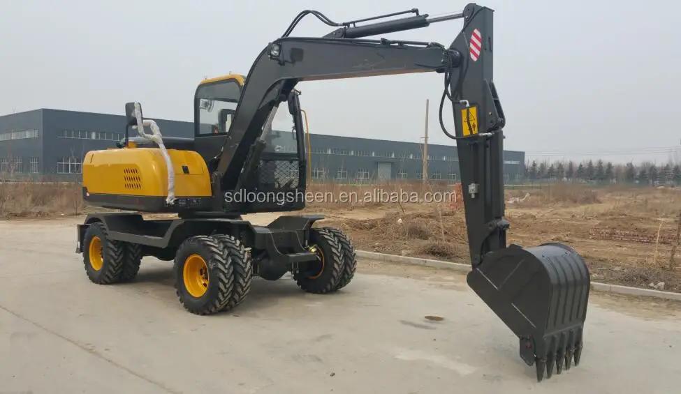 Small Wheel Excavator With Wood Grabber Log Grapple Sugar Cane Loader ...