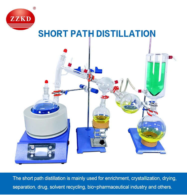 2L 5L 10L 20L Short Path Distillation with Vacuum Pump Heating System Products from Zhengzhou ...
