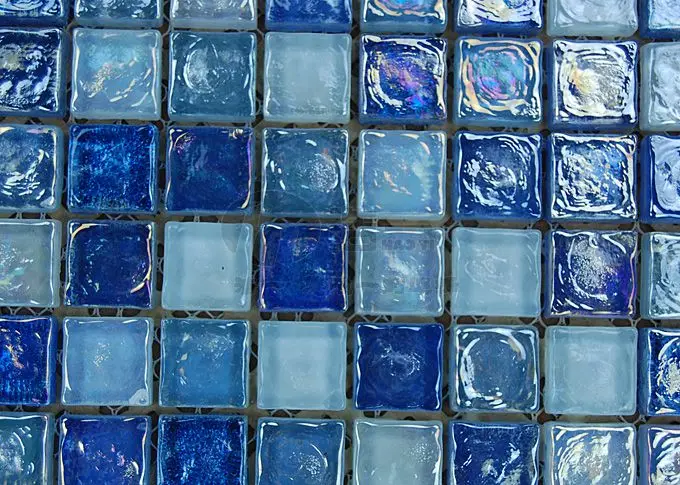 Green Blue Glass Mosaic Tile for Swimming Pool - Iridescent Pool Tile