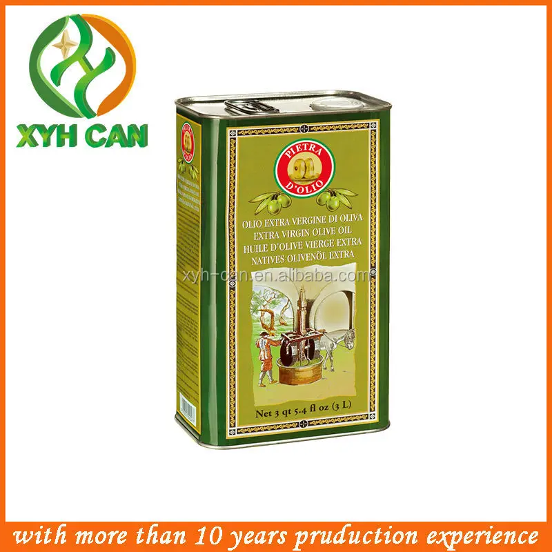 5l Large Capacity Olive Oil Rectangular Tin Can Cooking Oil Tin ...