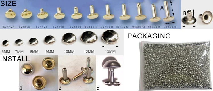 Borchie a Pressione - Decorative Metal Rivets for Bags