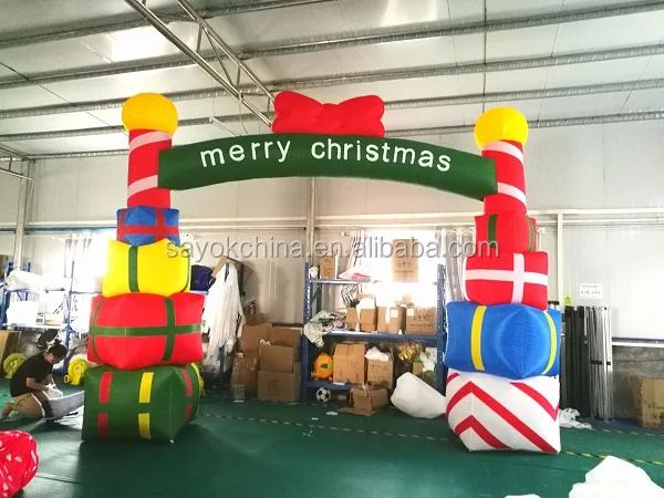 Gift Box Inflatable Arch For Christmas Event Exhibition Inflatable Arch ...