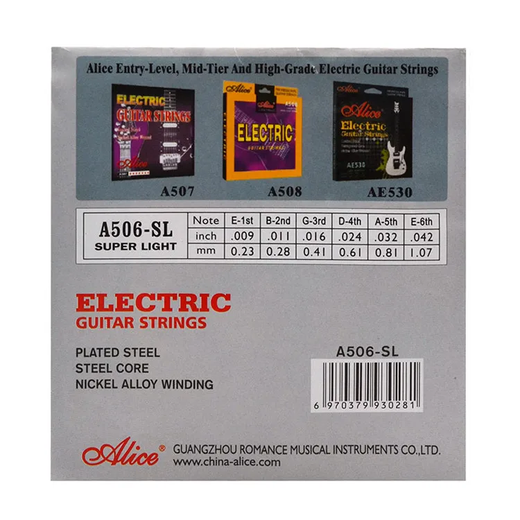 Cheap Price Alice Light Electric Guitar String A506 Nickel Plated Steel Wire String - Buy ...
