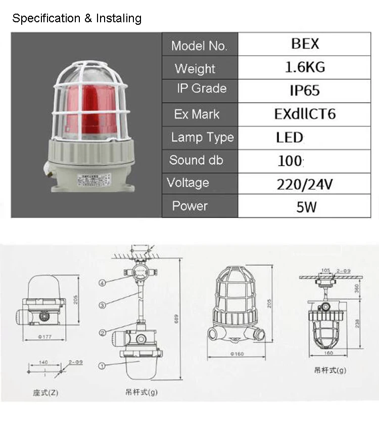 Smart Power Explosion Proof Strobe Light - 100000 Hours