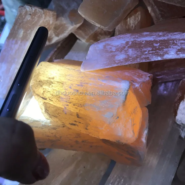 Natural Gypsum Rough Stone Orange Gypsum Rock Can Be Used As Lighting ...