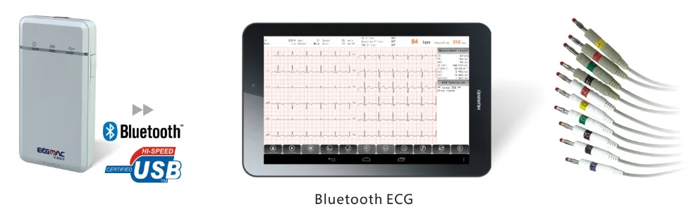 Portable Bluetooth Ecg Support Android Tablet Wireless Ecg 12 Leads Ecg ...
