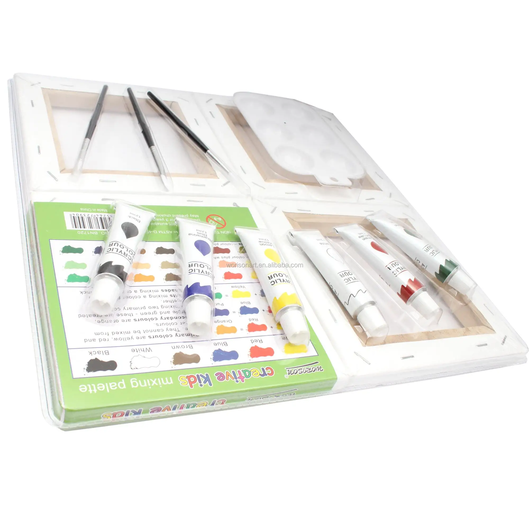 Creative Kids Sketched Canvas Painting Set with Acrylics