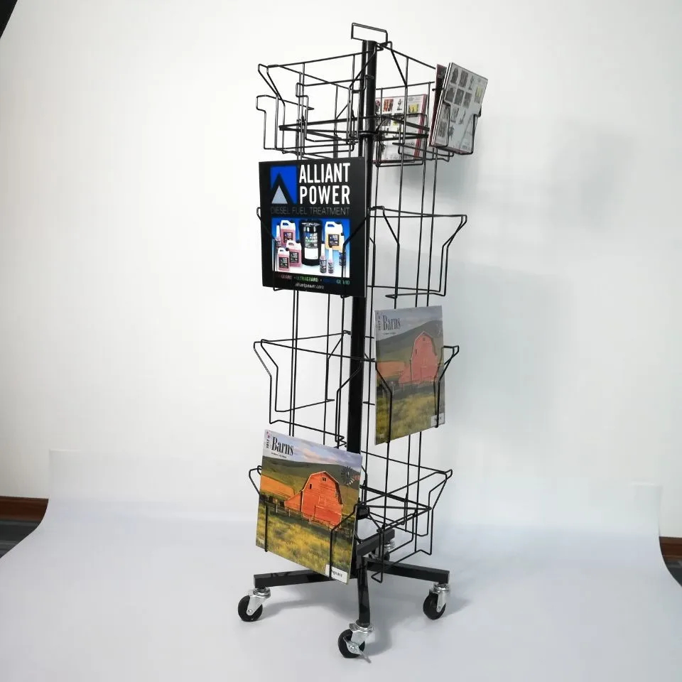 Floor CD Post Greeting Card Display Stand - Metal Magazine Rack