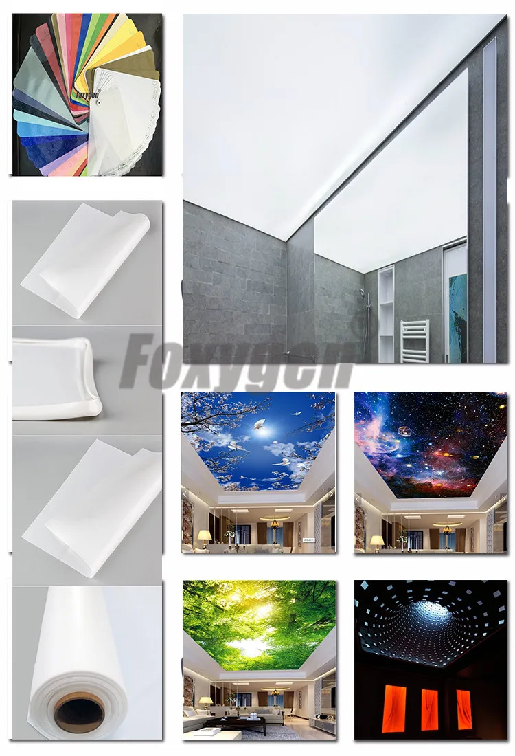 Fireproof Blue Sky Pvc Stretch Ceiling For Ceiling And Wall Decoration ...