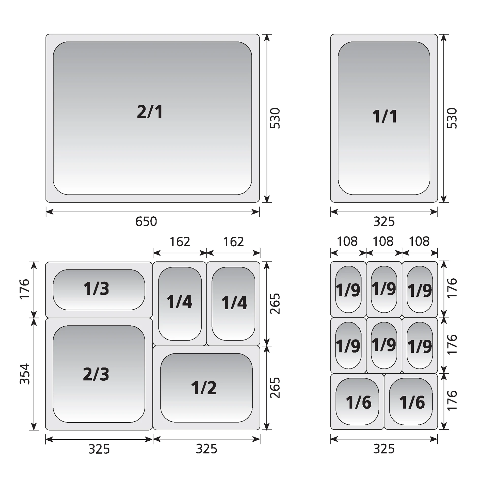 Zhongte 1/4 Size Stainless Steel Gn Pan/1/2size Low Cost Ice Cream Pans/ Stainless Steel Regular ...