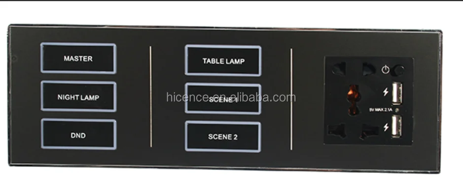 Light Switch with Socket - Bedside Control Panel for Hotels