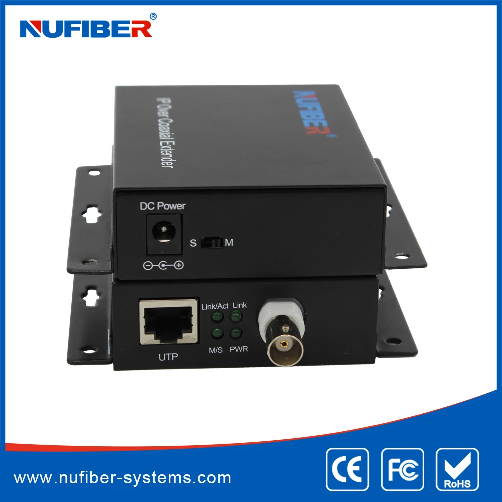 NF-9801 EOC+POC+POE Converter - IP Ethernet over Coax Extender