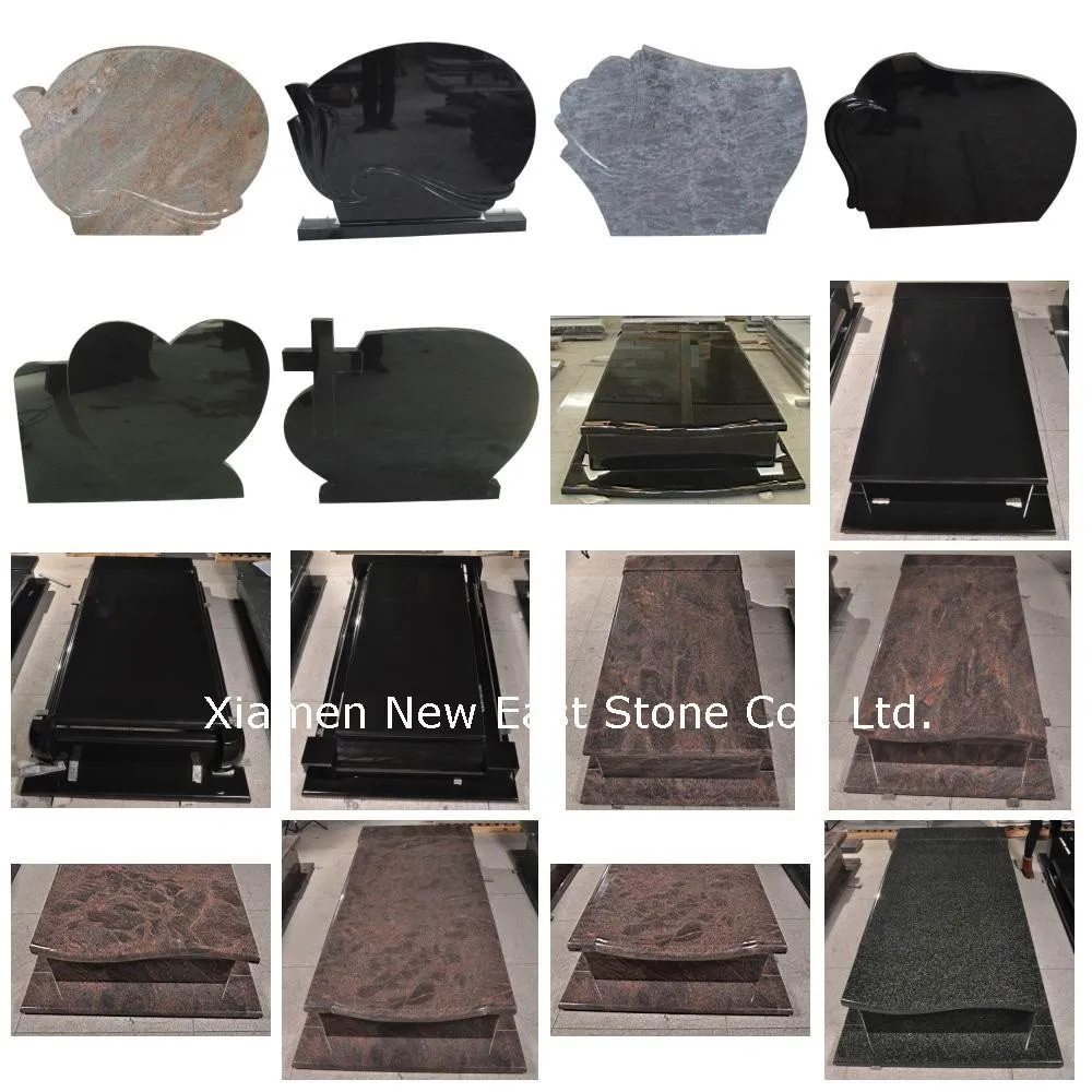 Large Green Flower Carved Blank Granite Headstone Tombstone Design ...