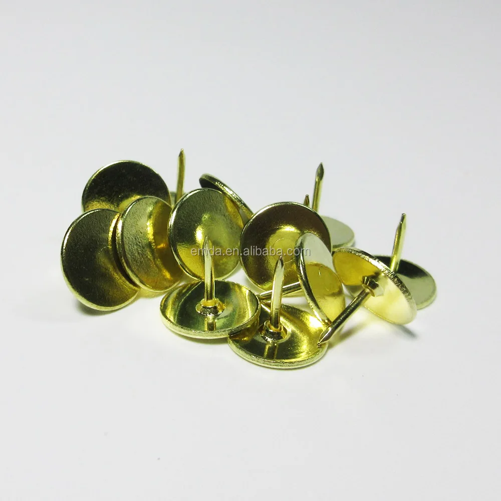 Wholesale Office Table Gold Color Metal Flat Head Thumb Taks Push Pins ...