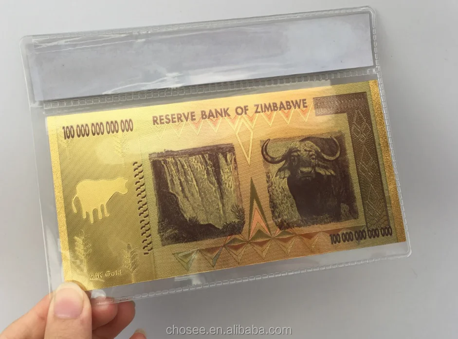 Original Factory Price Gold Foil Zimbabwe Note Collective Gift - Buy ...