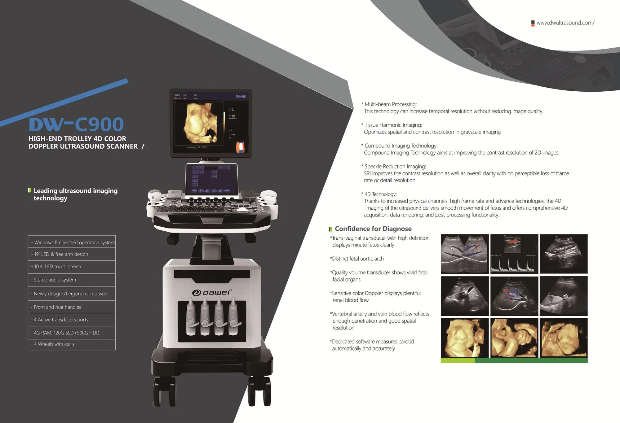 Dw-t6 4d Ultrasound Scanner Machine With Color Doppler Ultrasonic For ...