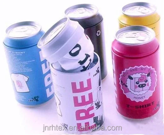 Custom Shape Tin Can Compressed T Shirt - Sustainable & Quick Dry