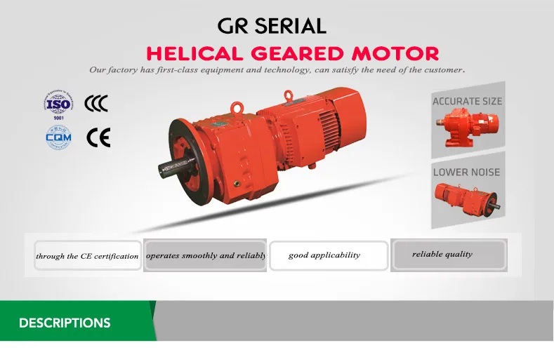 GR Series Helical Inline Electric Motor Reductor - Reliable Power ...