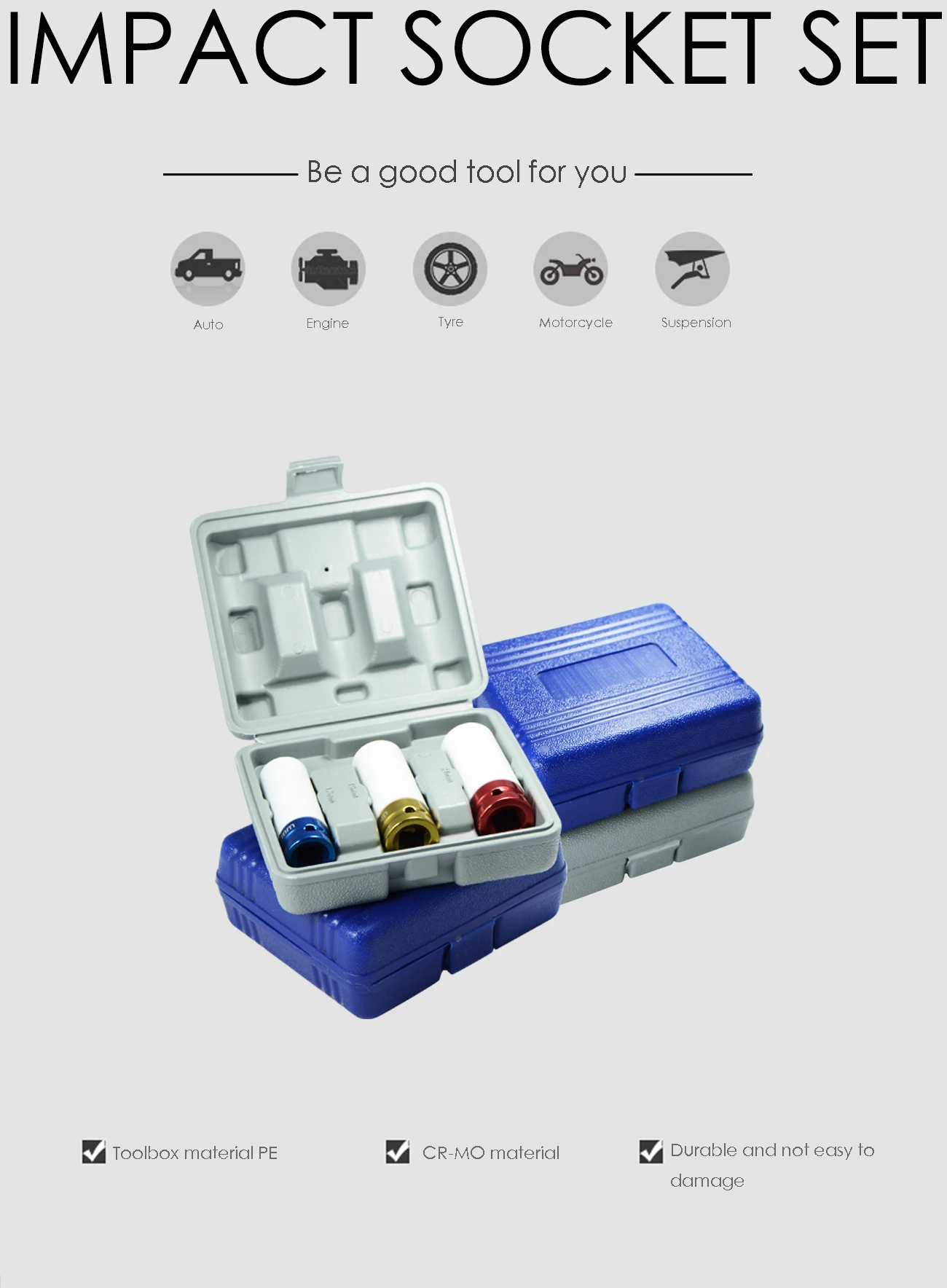 3 Pcs Spark Plug Socket Set 17mm/19mm/21mm Hex Size - Buy Spark Plug ...