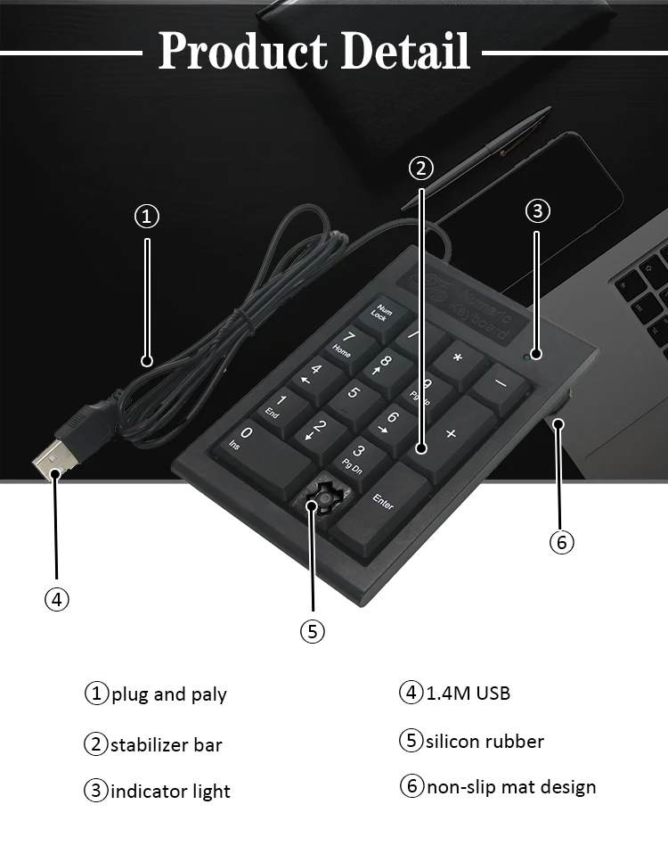 17/18/19 Keys Black Color Mini Wired Atm Pos Keyboard Usb For Desktop ...