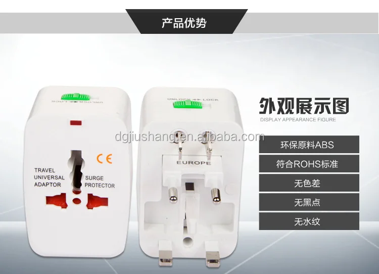 Ce Fcc Rohs Taiwan Socket Plug Adaptor Round Pin Adaptor Plug Multiple ...