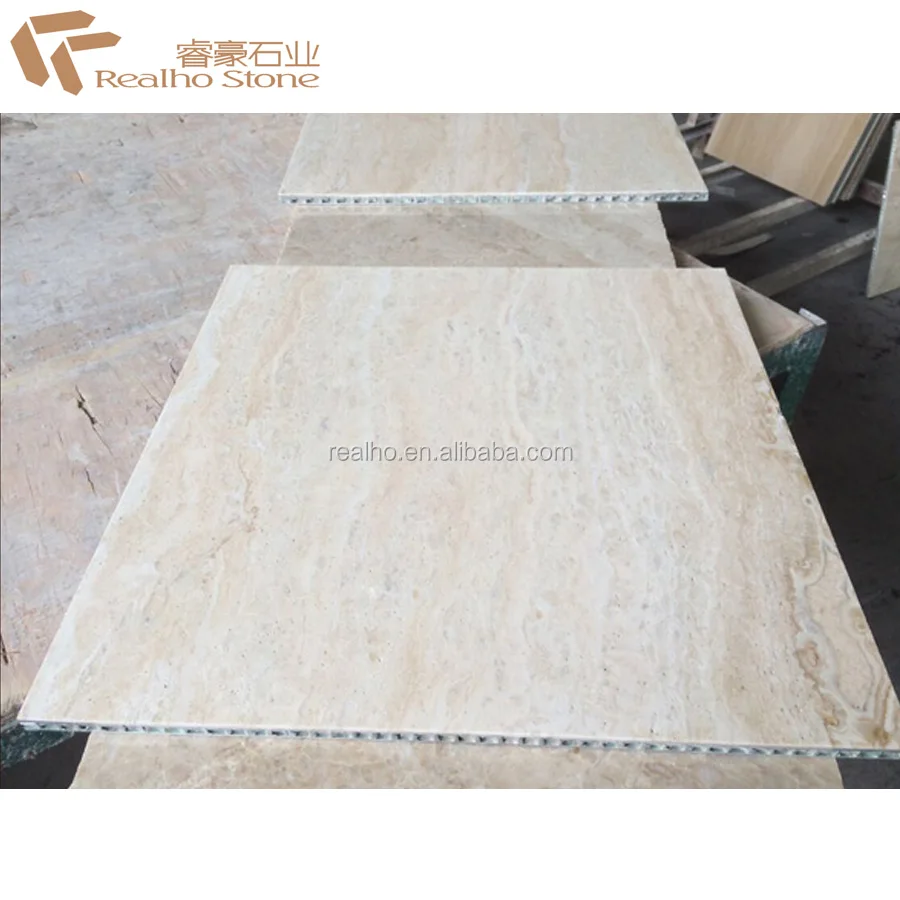 Travertine & Aluminum Honeycomb Panel Composite Marble Tile