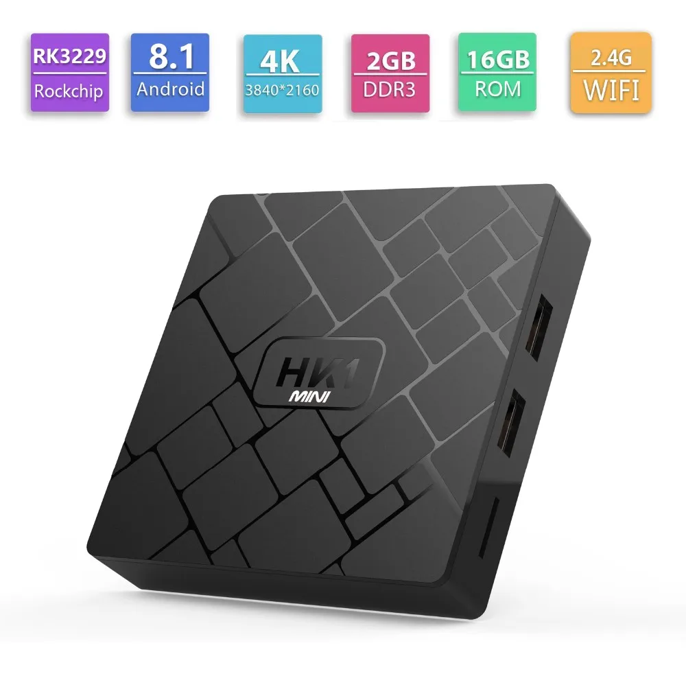 Hk1 Mini Rk3229 2gb 16gb Os Android 8.1 2.4g Wifi Set Tv Box - Buy ...