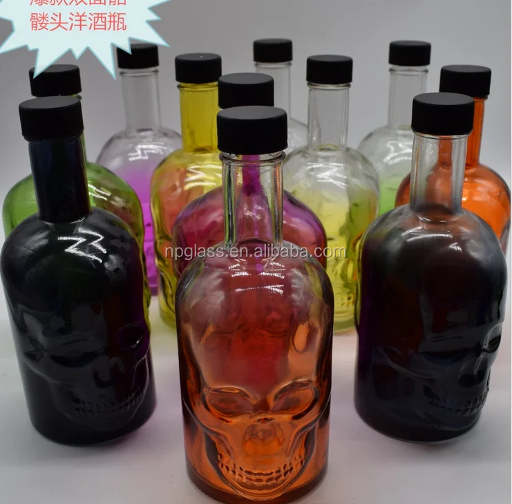 SGS Clear Glass Bottle Skull Alcohol - 500ml & 300ml