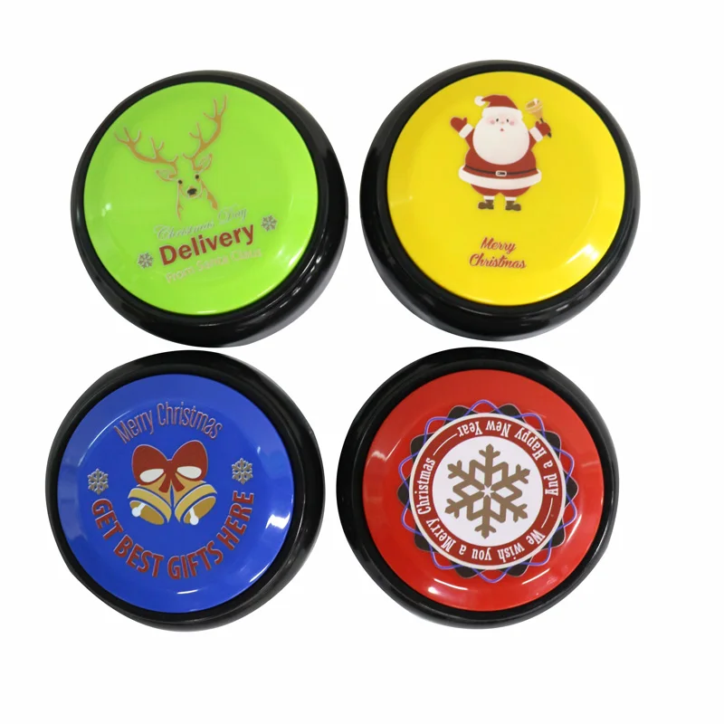 Custom Colorful Sound Buttons Christmas Gift Pre-recorded Push Button ...