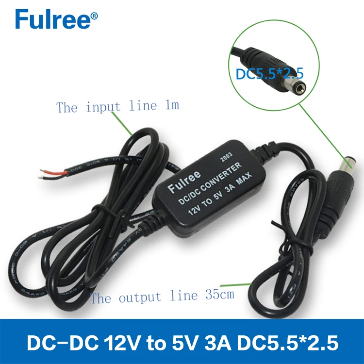 12v To 5v 3a Dc Step Down Buck Converter With Dc Jack 5.5*2.1/2.5mm 3.5 ...