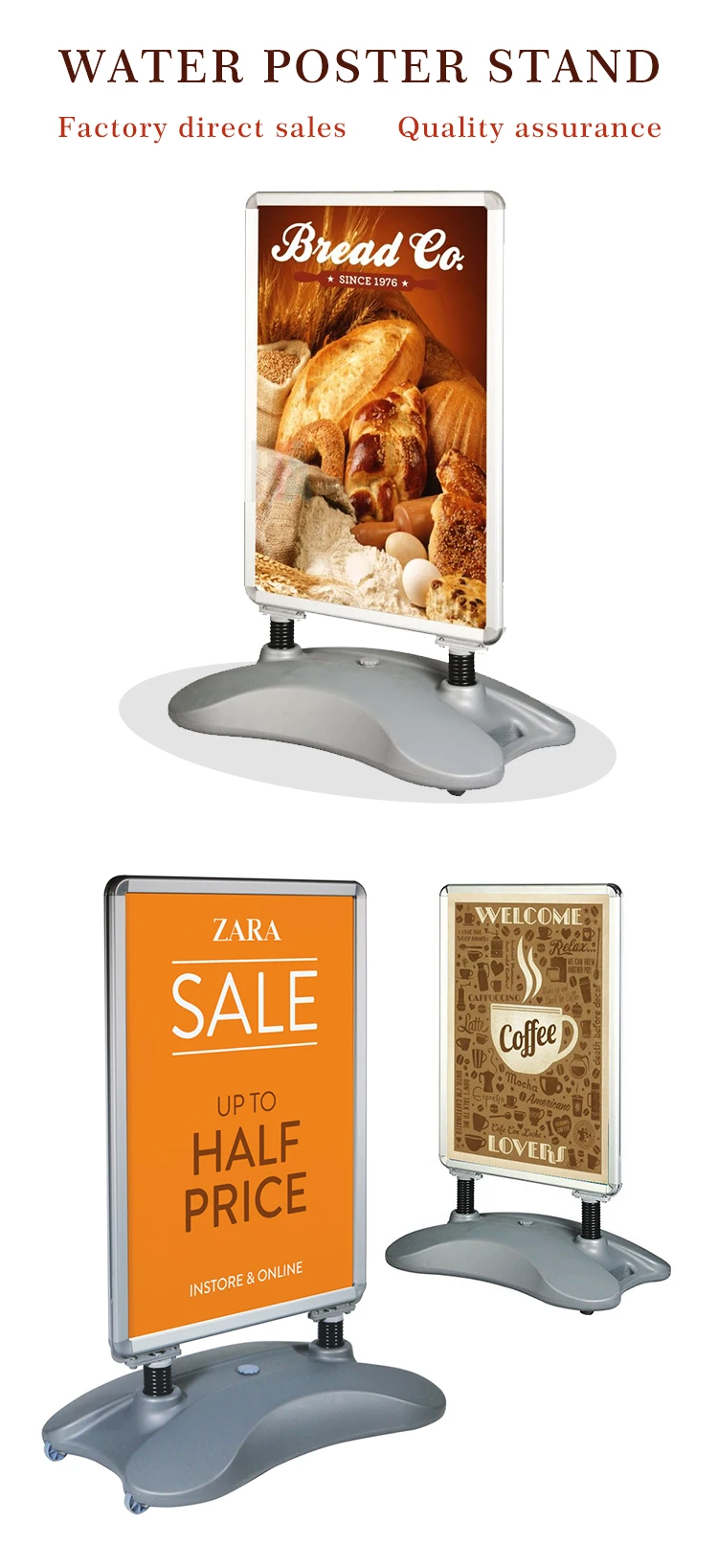 Advertising Outdoor Water Base Double Sided Poster Stand A1 Pavement ...