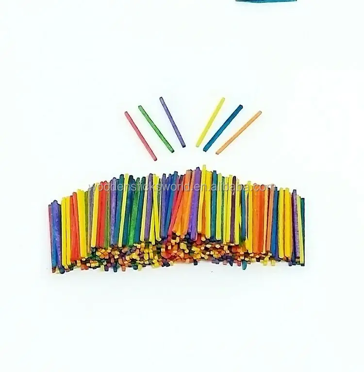 Wooden Color Match Sticks For Kids Diy Handle Craft Kit - Buy Color ...