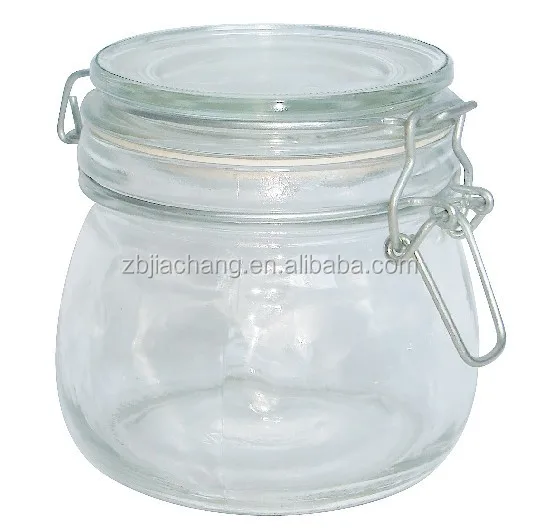 Ck01 Clear Cylinder Glass Airtight Jar With Clamp Lid And Rubber Seal ...
