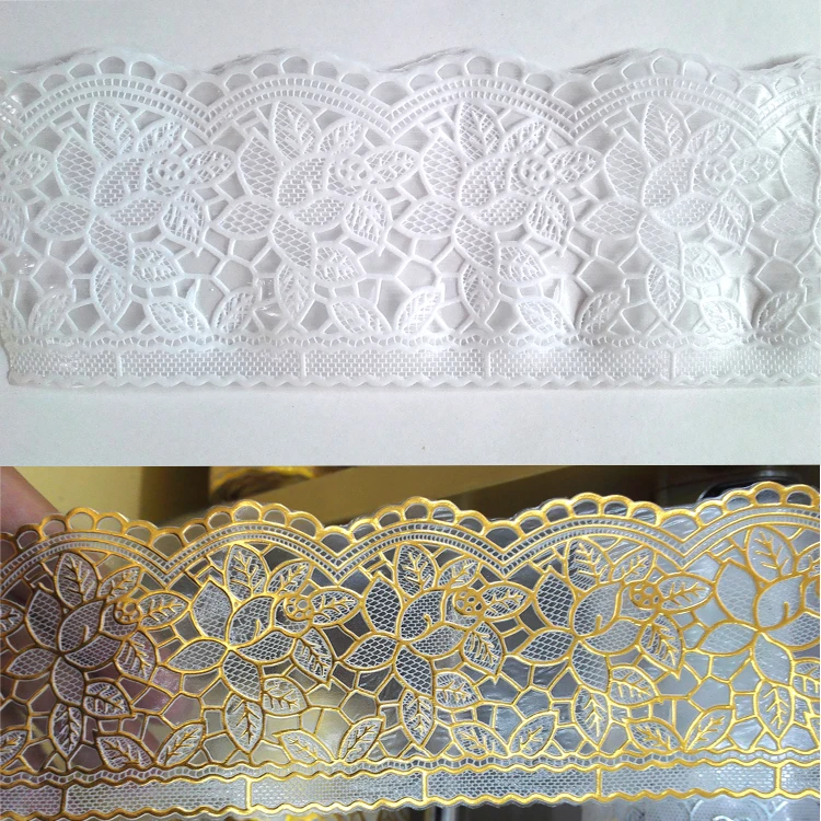 3" Pvc Lace Border With Gold - Buy Pvc Lace Border,3" Pvc Lace Border ...