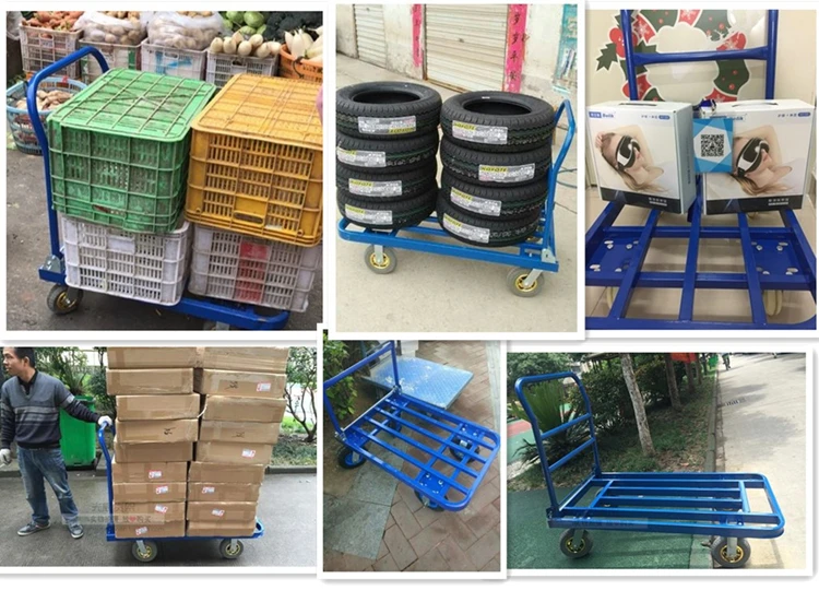 300Kg Empat Roda Platform Tabung Persegi Beban Berat Troli Industri ...