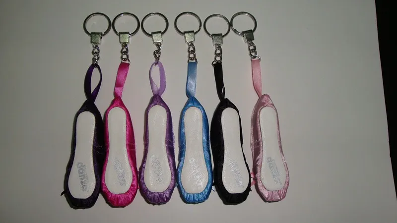 Mini Satin Ballet Dance Shoe Keychain Promotional Pointe Shoe Keychain ...