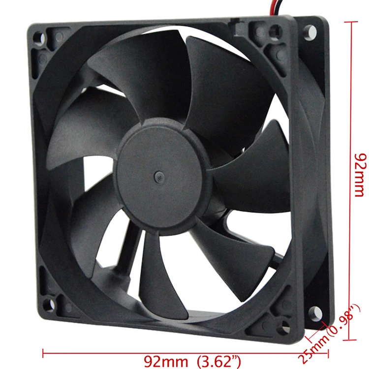 High Pressure 92x92x25mm DC Fan - 2.4W, 2500 RPM