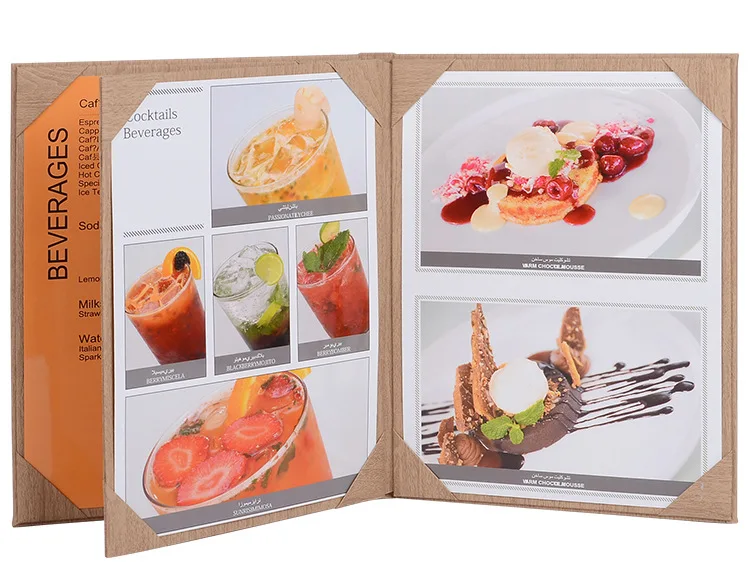 Customized Popular Leather Menu Folders for Restaurants