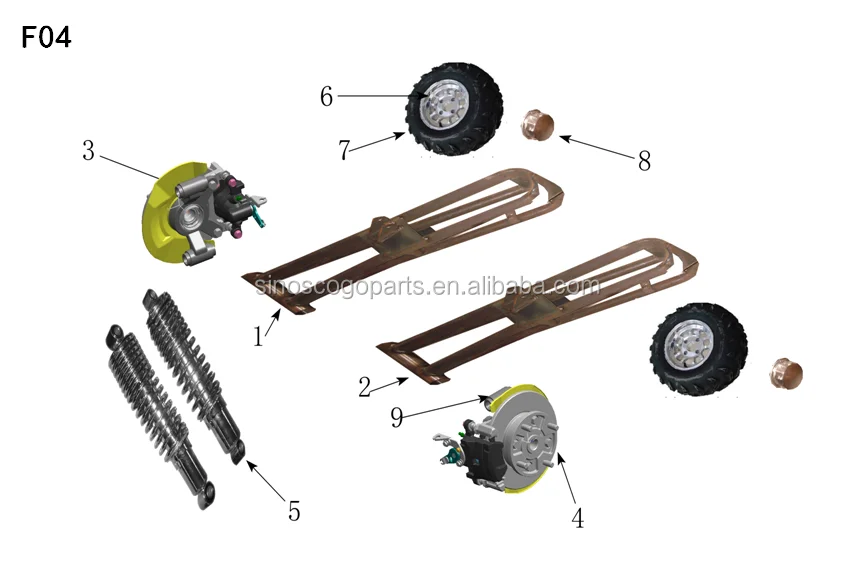 Renli 500cc Buggy Go Kart New Rear Differential Axle Transmission Kit ...