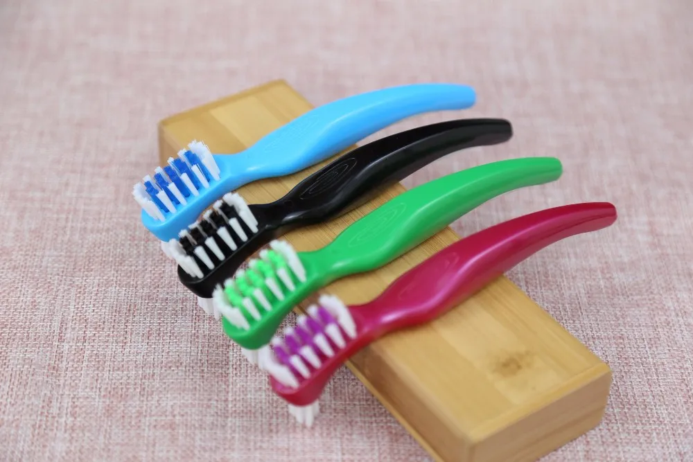 Double Sided Toothbrush For Denture Cleaning False Teeth Brush False ...