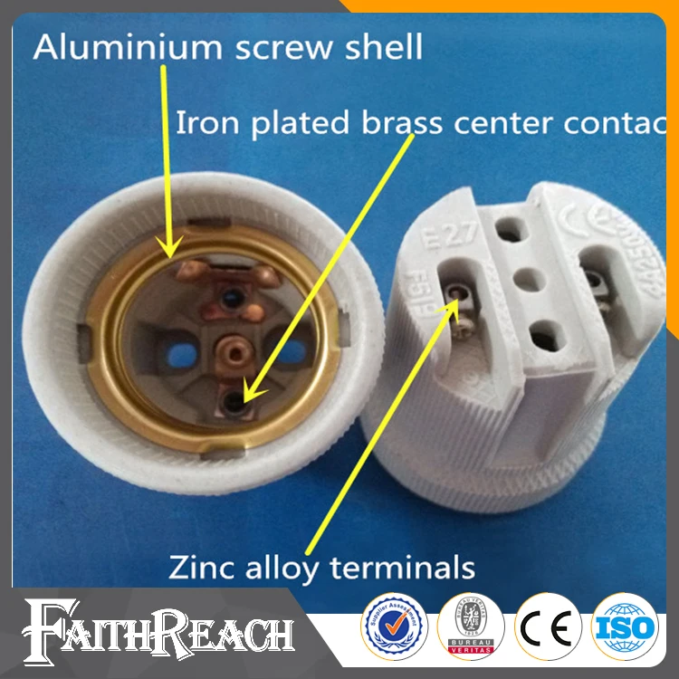 E27 Edison Screw Lampholder,E40,E27 Porcelain Lamp Holder 519a Screw ...