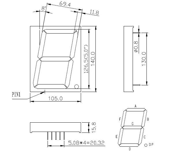 7-segment Led Display Digitron Common Cathode 1 Digit Led Digital ...