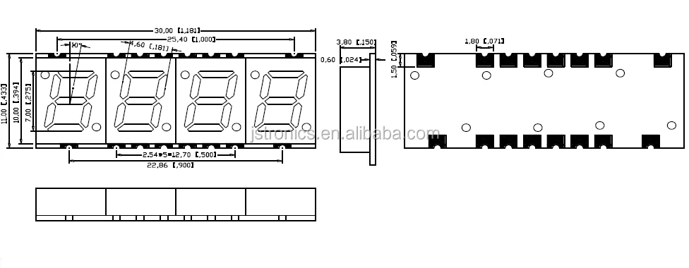 Factory Price 7 Segment Smd Display 4 Digit 0.28 Inch Seven Segment Led Display - Buy 7 Segment ...