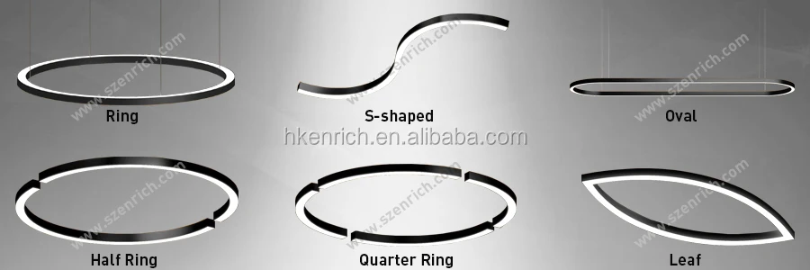 Oval Shape LED Circular Linear Light - Modern Style Pendant