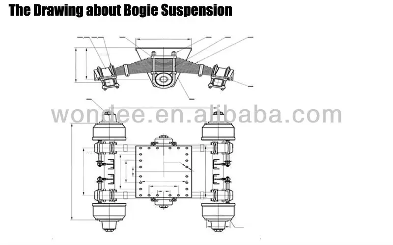 32 Ton Drum Type Bogie For Heavy Duty Semi Trailer And Truck - Buy ...