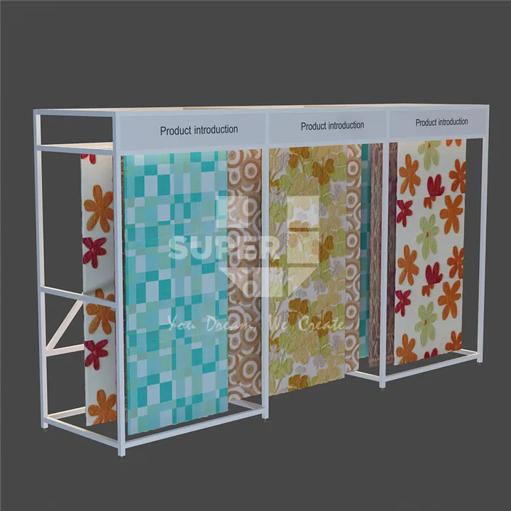 Metal Rug Stand Display Rug Rack Beautiful Design With Arms Push Hanger ...