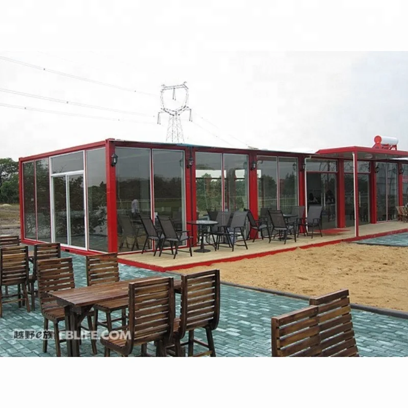 Prefabricated Mobile Modular Container Restaurant With Fixed Glass Wall ...